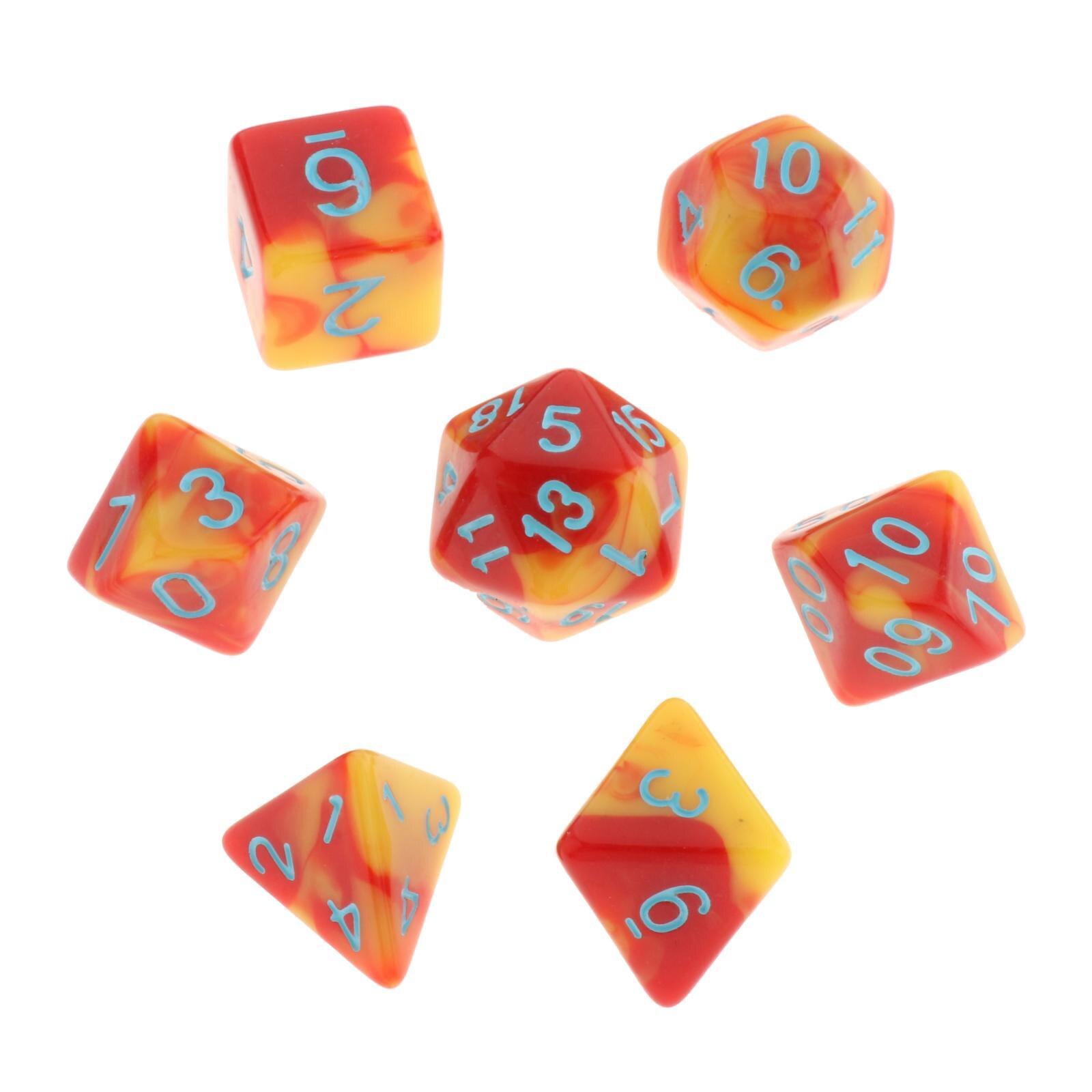 7pcs/set Colors Acrylic Polyhedral Dice Set D4 D6 ... – Vicedeal
