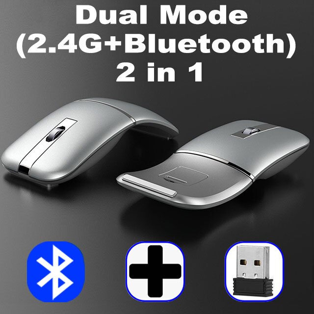Dual-mode Foldable Mouse Wireless + Bluetooth Fold... – Vicedeal