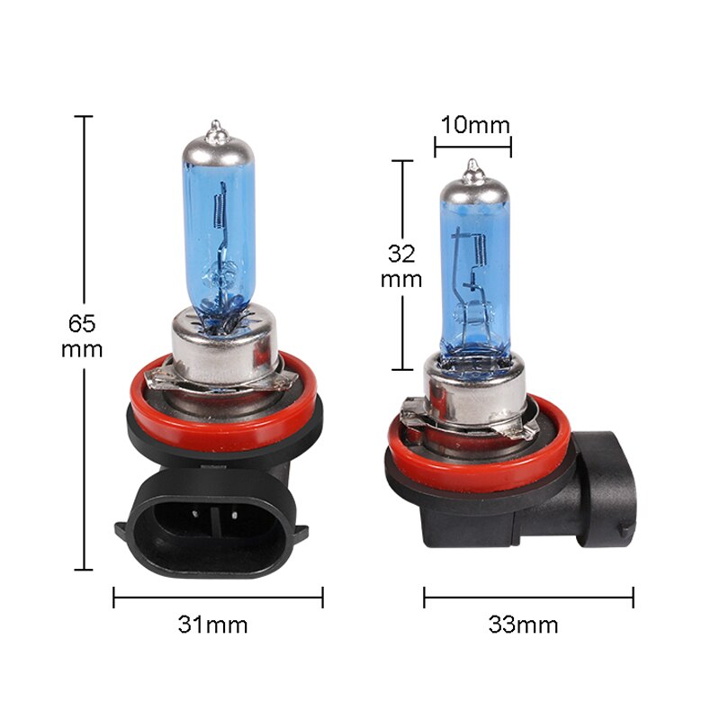 YCCPAUTO 2Pcs H11 100W Car Halogen Headlight 12V W... – Grandado