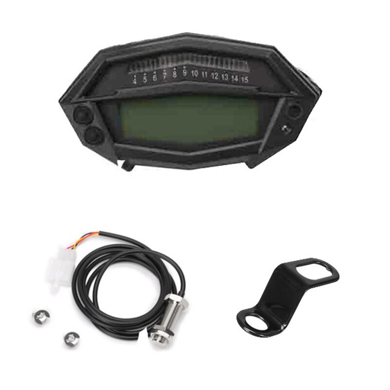 Motorcycle Tachometer Hour Meter Digital Speedometer Gear Indicator for ...
