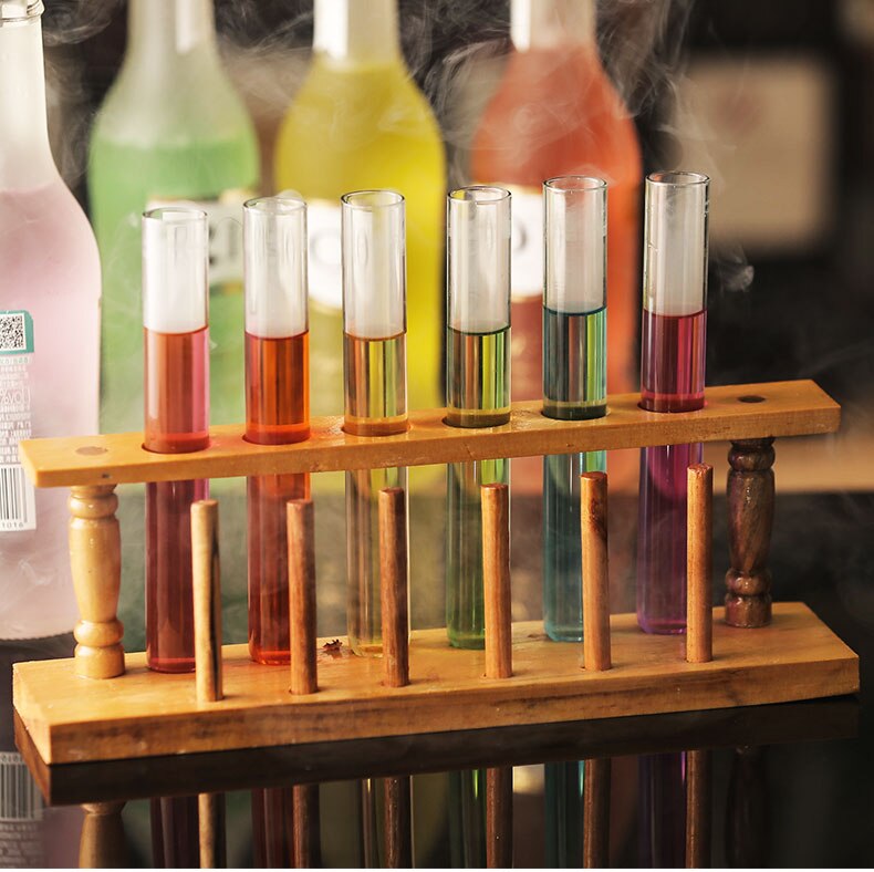 6-hole wooden test tube rack bar cocktail glass st... – Grandado