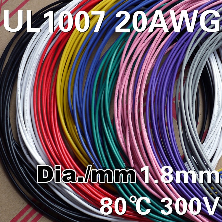 5 M * 2/4/6/8/10/12 Kleur Mix UL 1007 20AWG AWM el... – Vicedeal