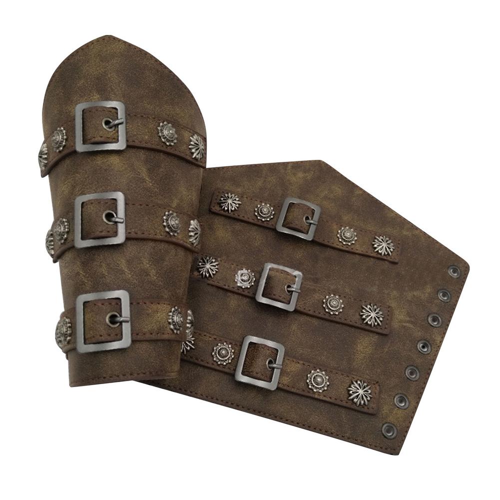 Faux Leather Wide Bracers Medieval Retro Arm Guard... – Grandado