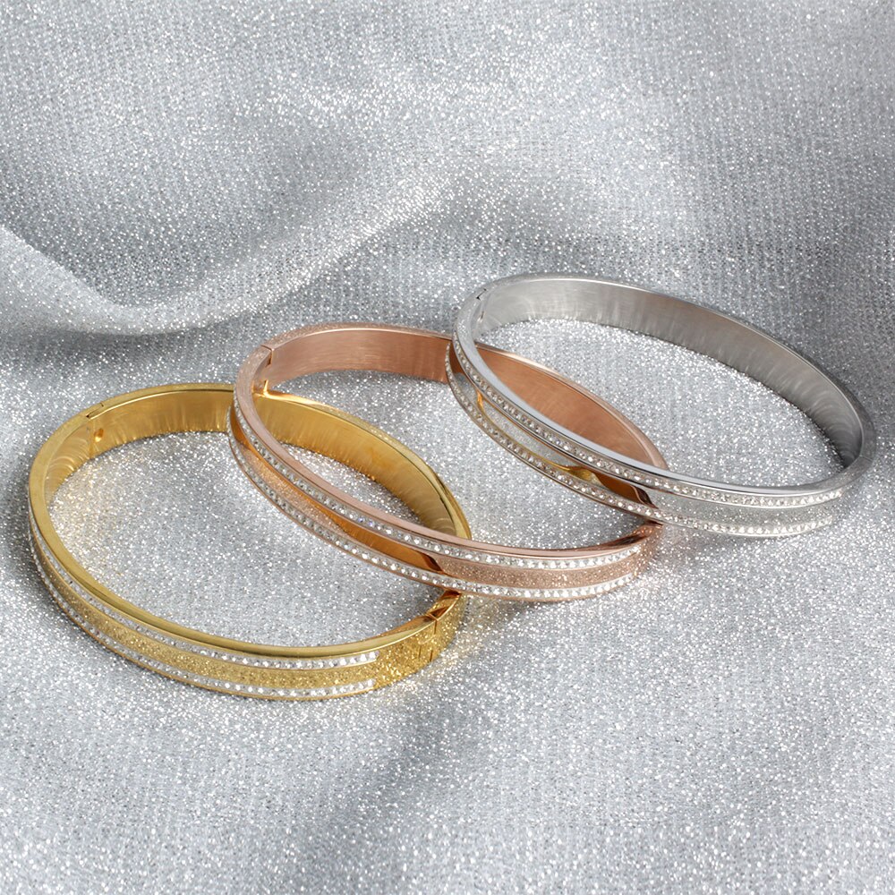 FINE4U B048 316L Stainless Steel Cuff Bracelet For... – Grandado