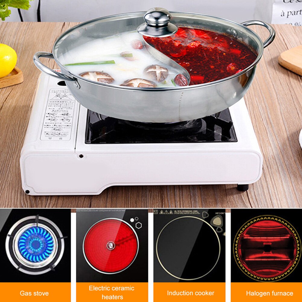 201 Stainless Steel Pot Hotpot Induction Cooker Ga... – Vicedeal