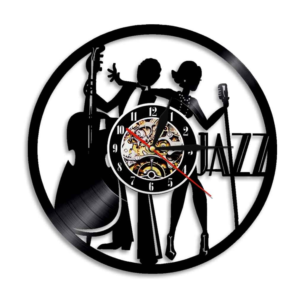 Double Bass Jazz Vinyl Record Vintage Wall Clock J... – Vicedeal