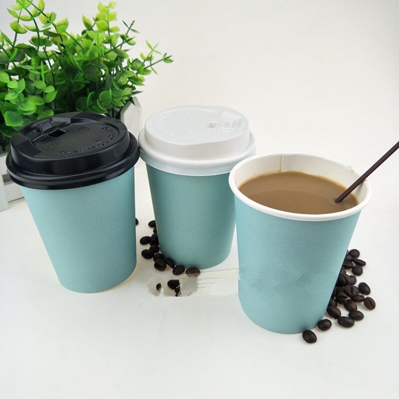 50pcs 8oz 250ml pure blue disposable cups single l... – Grandado