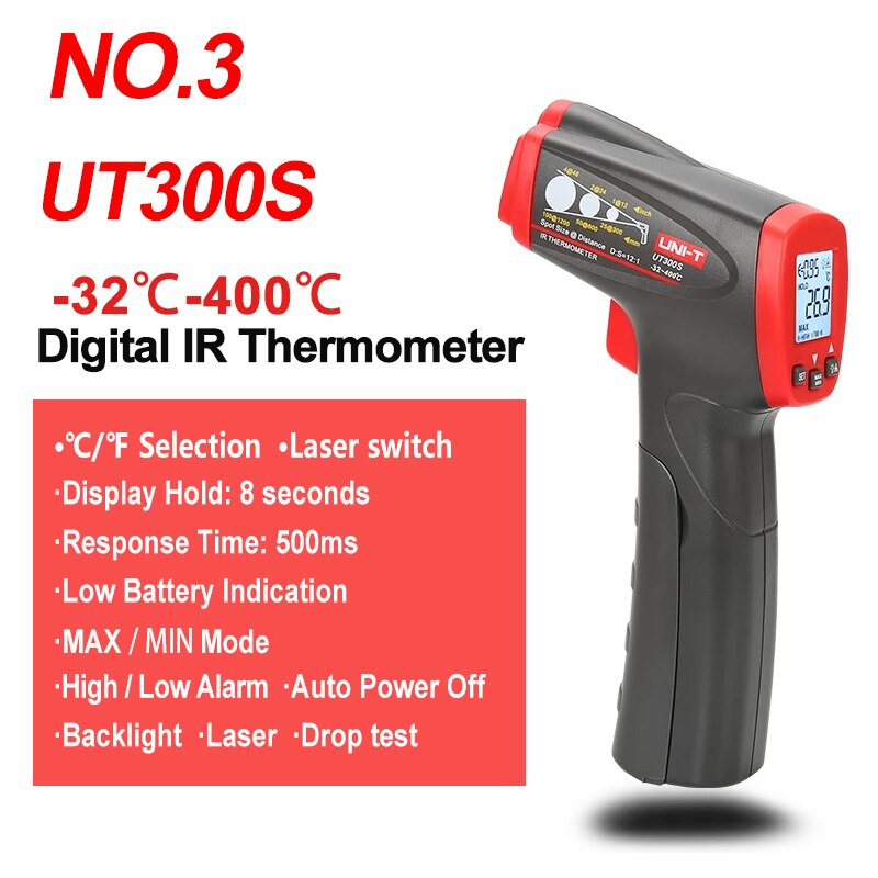 Digitale Infrarood Thermometer -20-400 ℃ UT300S UT... – Grandado