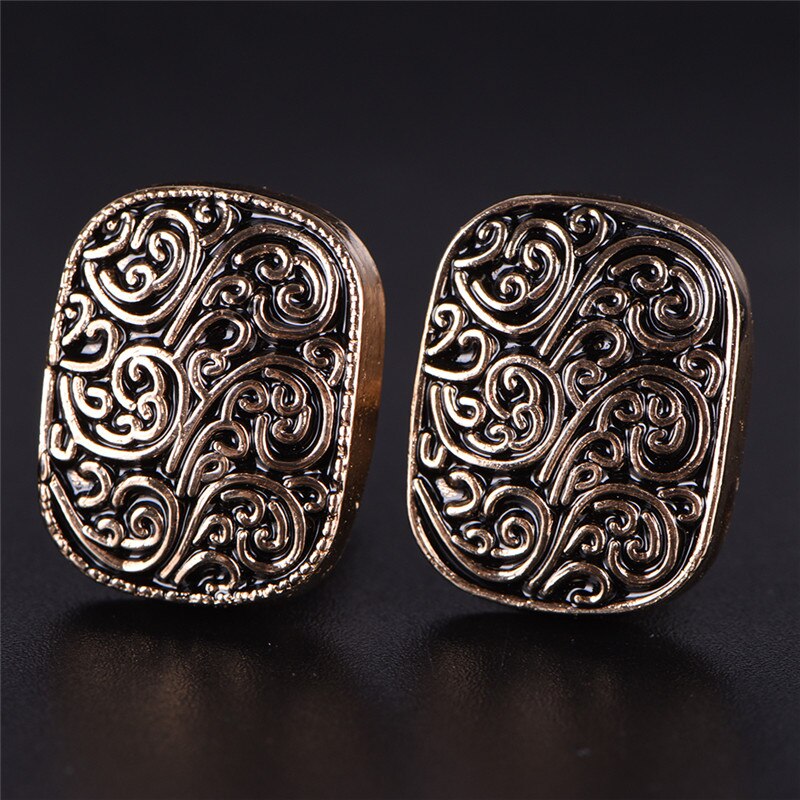 1 Pair Black Enamel Metal Cufflink Cuff Link Arm B... – Grandado