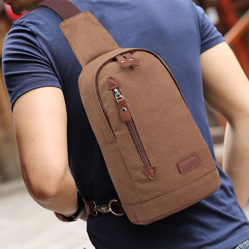 Canvas chest bag multifunctional leisure messenger... – Grandado