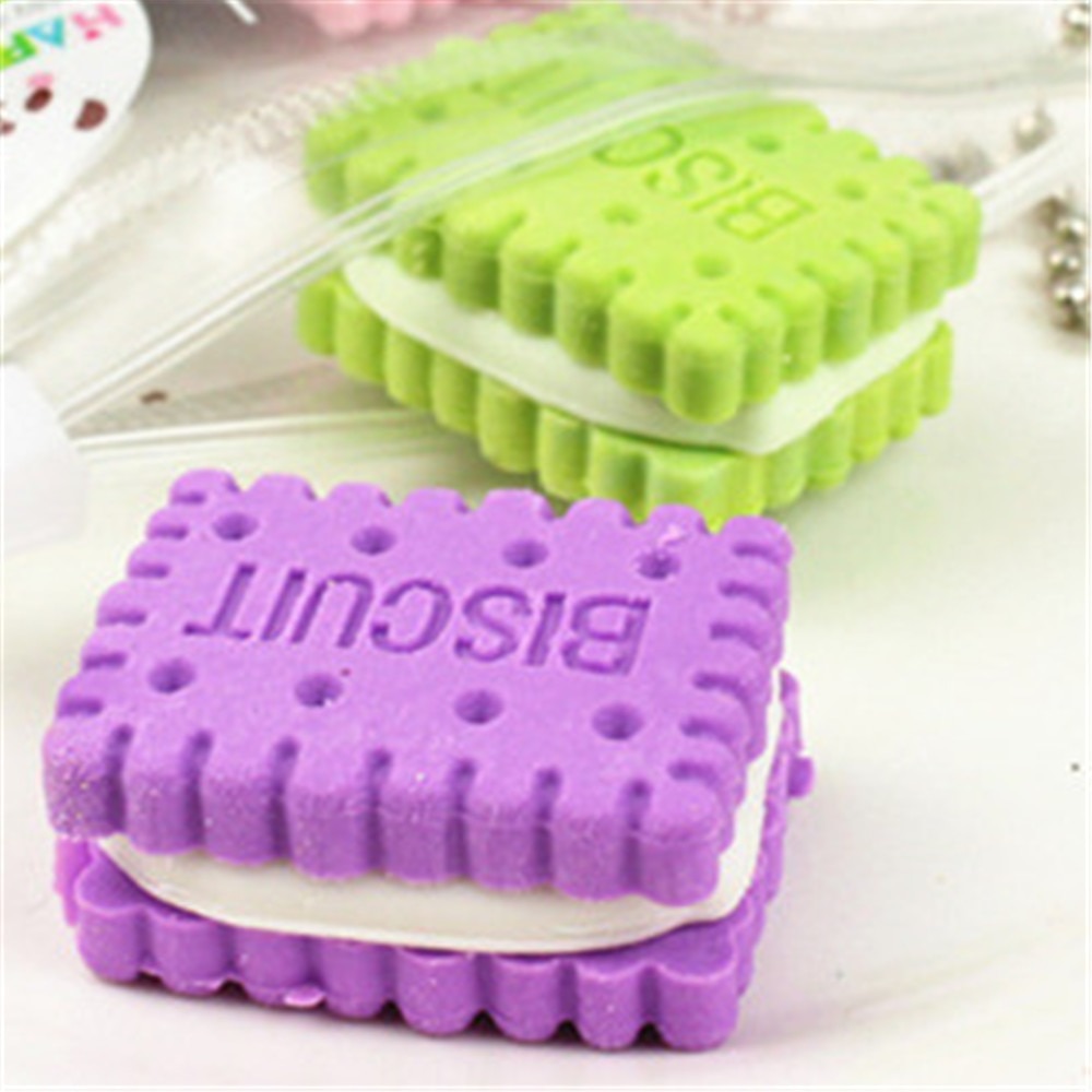 Biscuits Eraser Cookie Modeling Rubber Pen Erasers... – Grandado