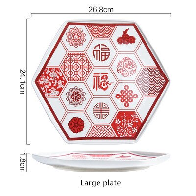 Chinese Year Chinese Year Decoration Plate Ceramic... – Grandado
