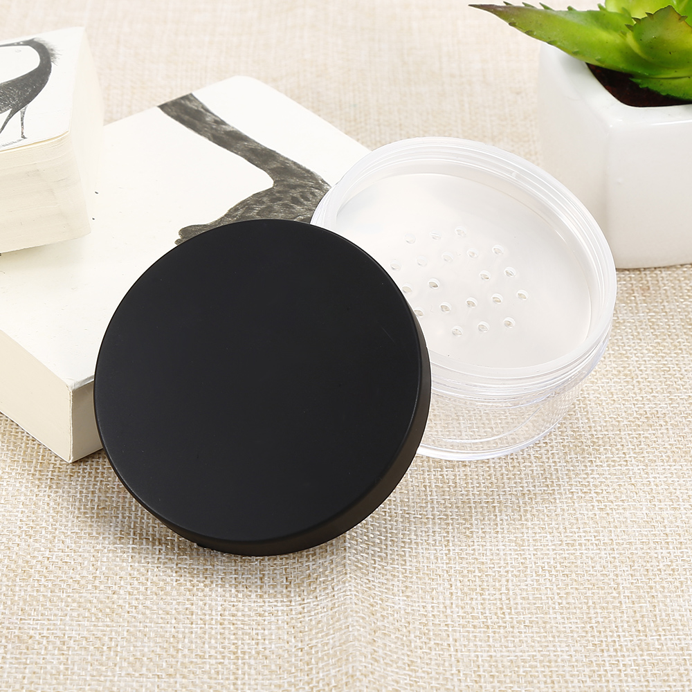 Plastic Loose Powder Jar with Sifter Black Cap Emp... – Grandado