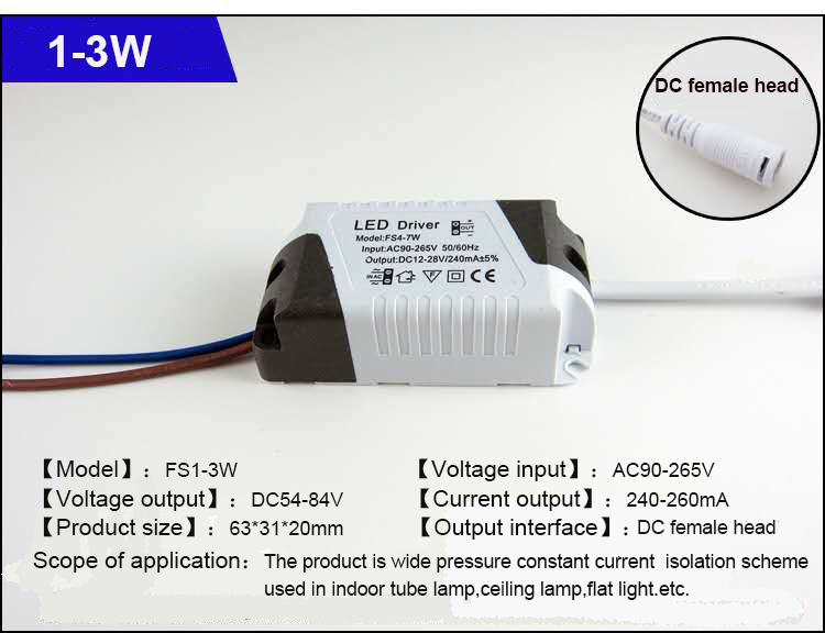 Led Driver Dc Plug 1-3W 4-7W 8-12W 13-18W 18-24W V... – Vicedeal