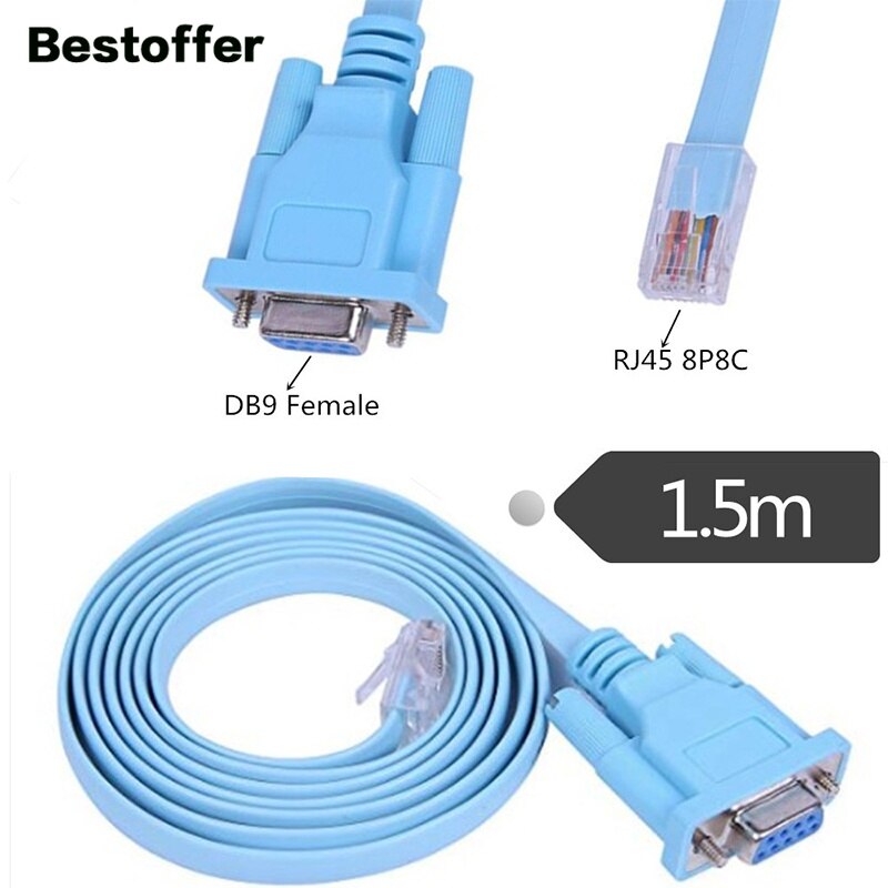 RJ45 8P8C Male to 9 Pin RS232 RS-232 DB9 Female Pl... – Vicedeal