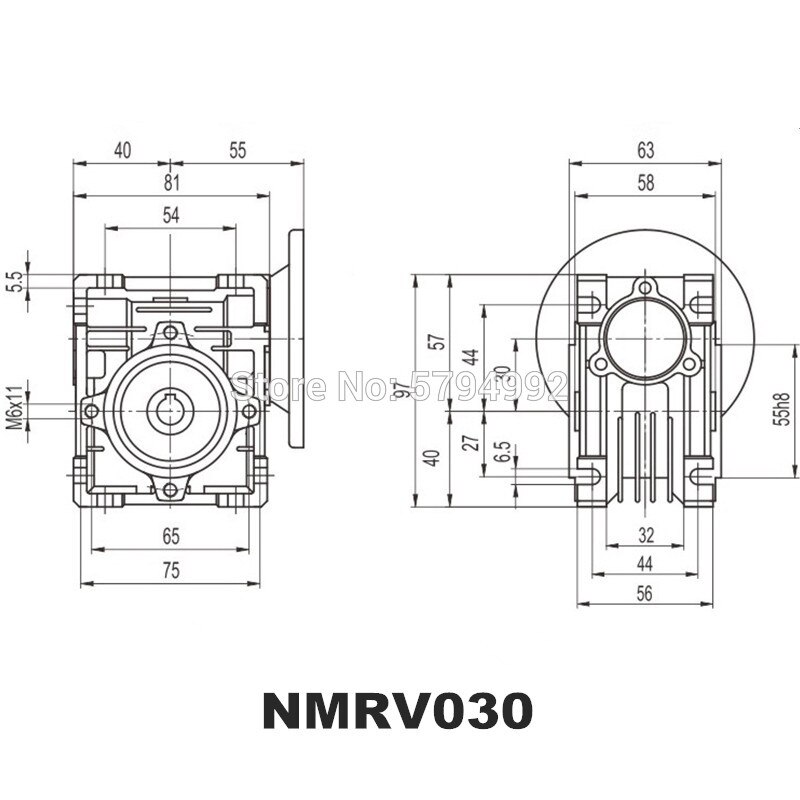 5:1 to 80:1 Worm Reducer RV030 Worm Gearbox Speed ... – Grandado