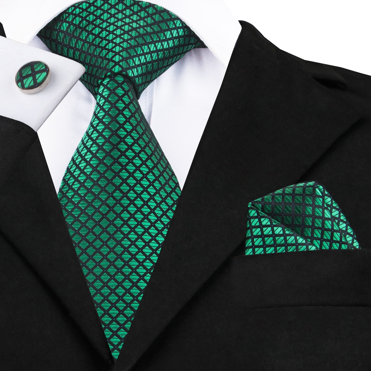 Hi-Tie Christmas 100% Silk Ties For Men Hanky Cuff... – Grandado