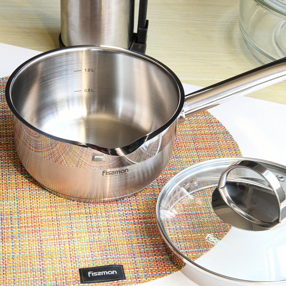 FISSMAN 1.5L Stainless Steel Saucepan with Glass L... – Grandado