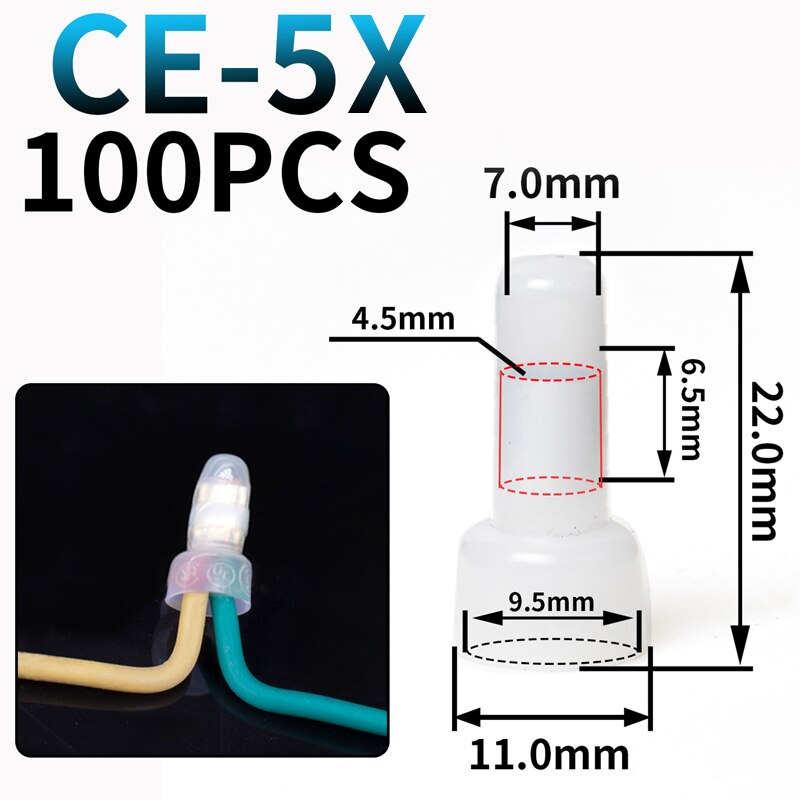 CE-1X CE-2X CE-5X Closed End Crimp Caps Electrical... – Grandado