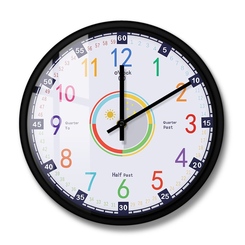 Learning Time Educational Wall Clock Kindergarden ... – Grandado