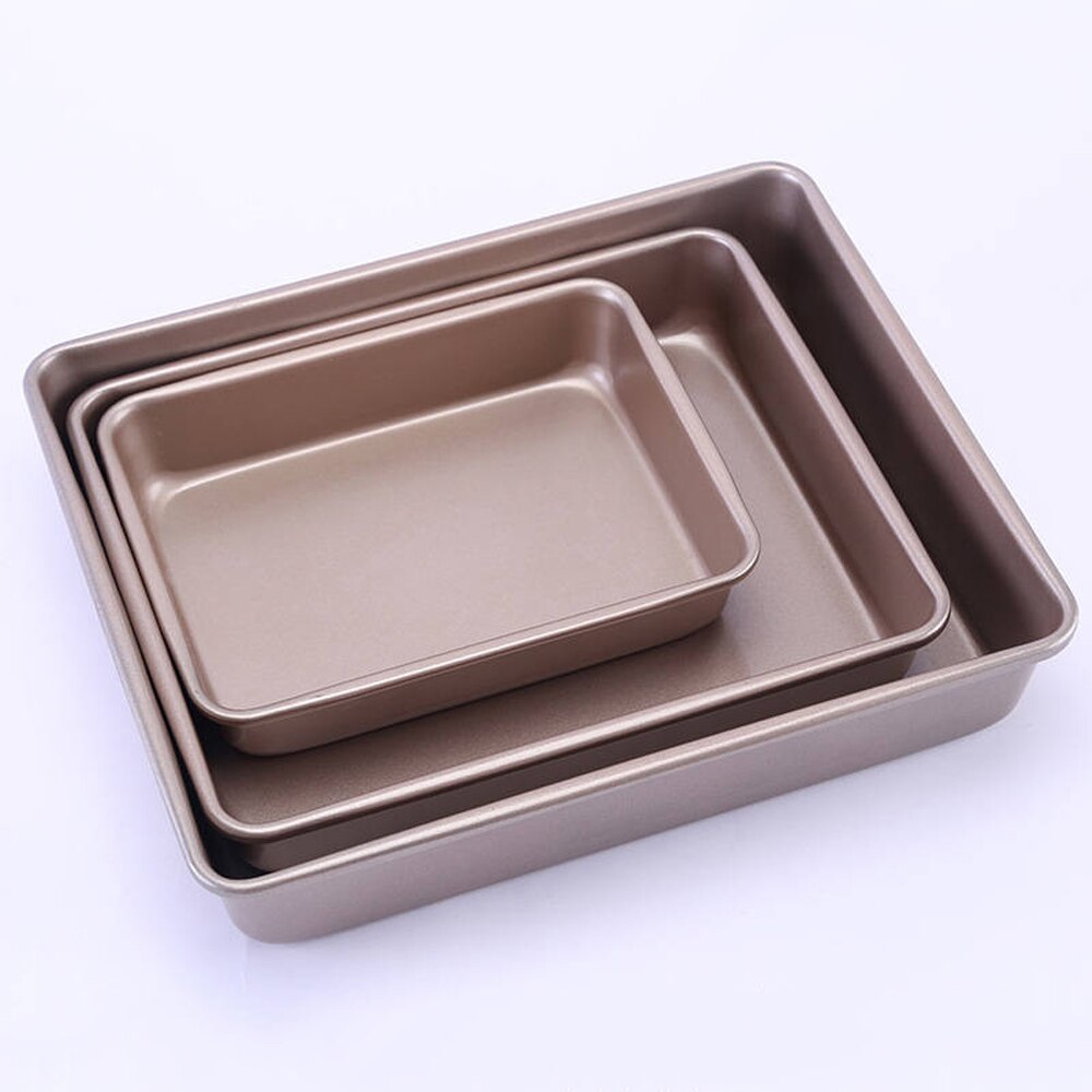 9/11/13inch Gold Color Non-stick Square Cake Pan B... – Vicedeal