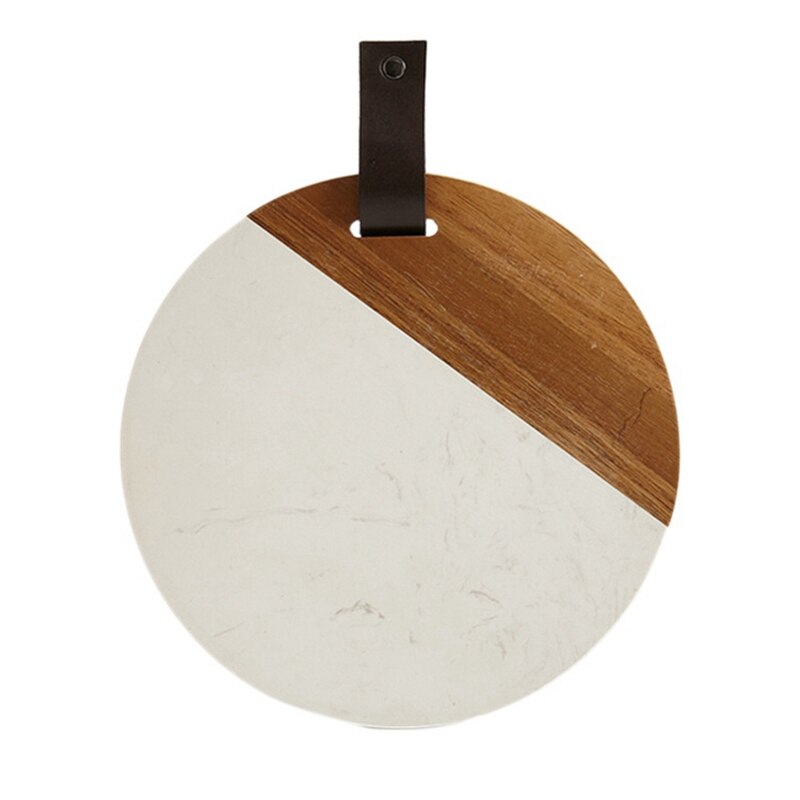 Round Marble Cheese Plate 10 Inch Spliced Natural ... – Grandado