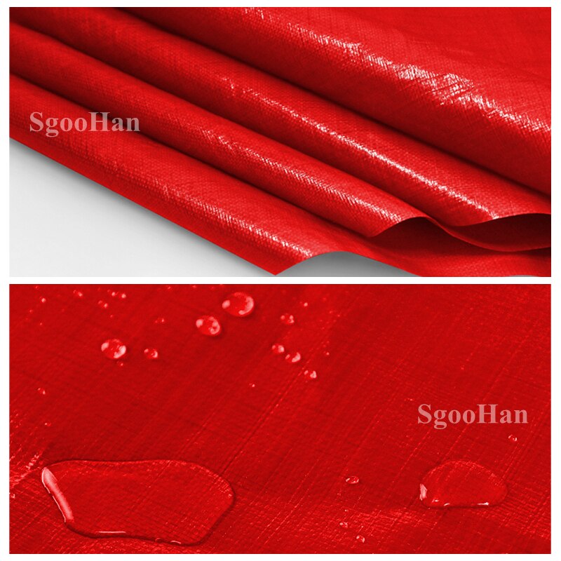 Red PE Rainproof Cloth Tarpaulin Outdoor Awning Sh... – Grandado