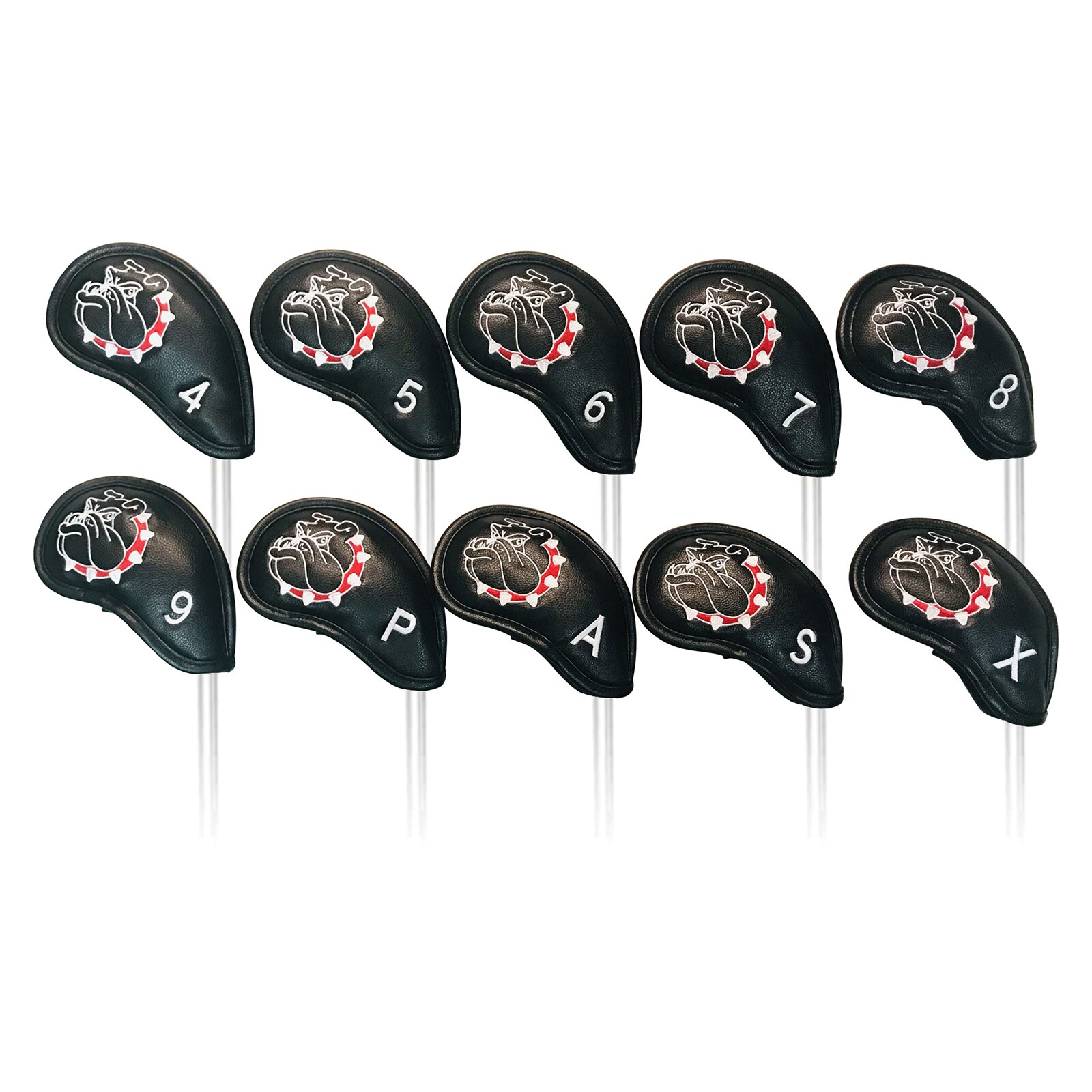 10pcs/Set PU Black Iron Head Cover Headcover Set f... – Vicedeal