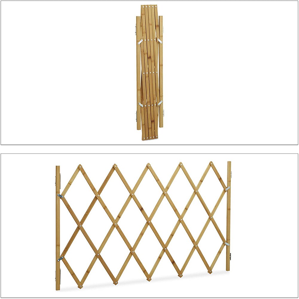 Folding Pet Cat Dog Barrier Wooden Bamboo Safety G... – Grandado