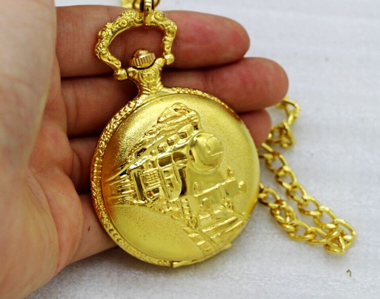 gold Antique Clock necklace chain Big Size Bronze ... – Grandado