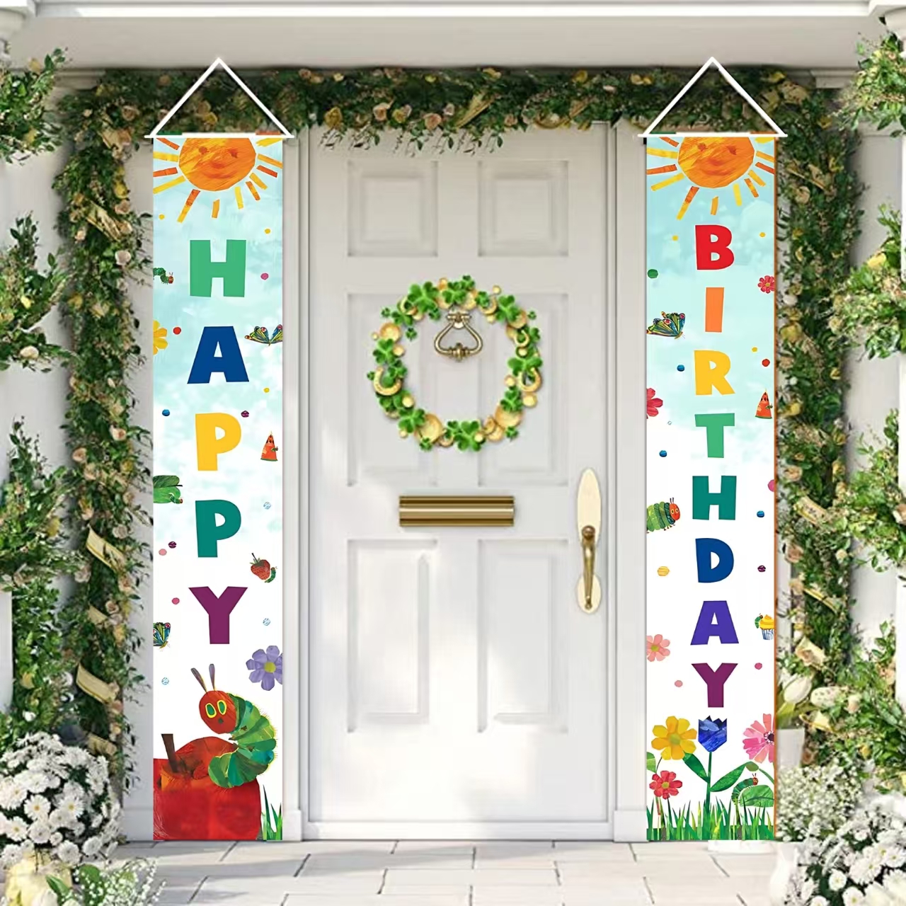 The Cute Hungry Caterpillar Happy Birthday Banner ... – Grandado