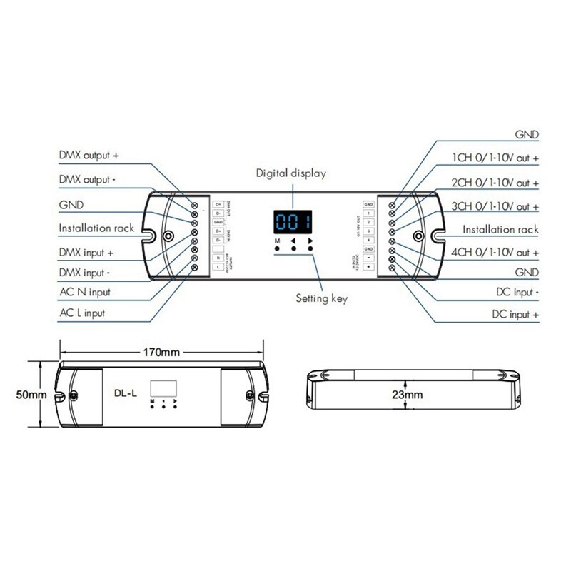 4 Channel DMX512 To 1-10V / 0-10V Converter, DC 12... – Grandado