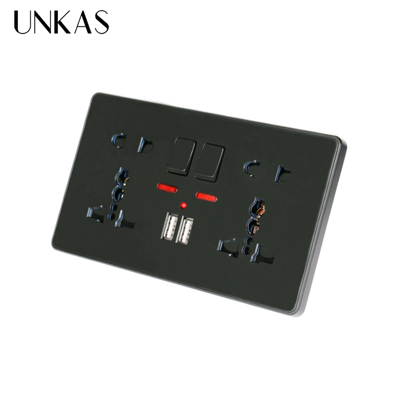 UNKAS Wall Power Socket Double Universal 5 Hole Sw... – Grandado
