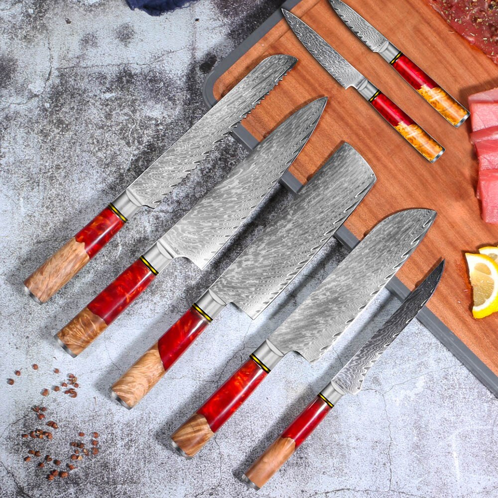 MOKYING Geschmiedet Damaskus Küche Messer 67 Schic... – Grandado