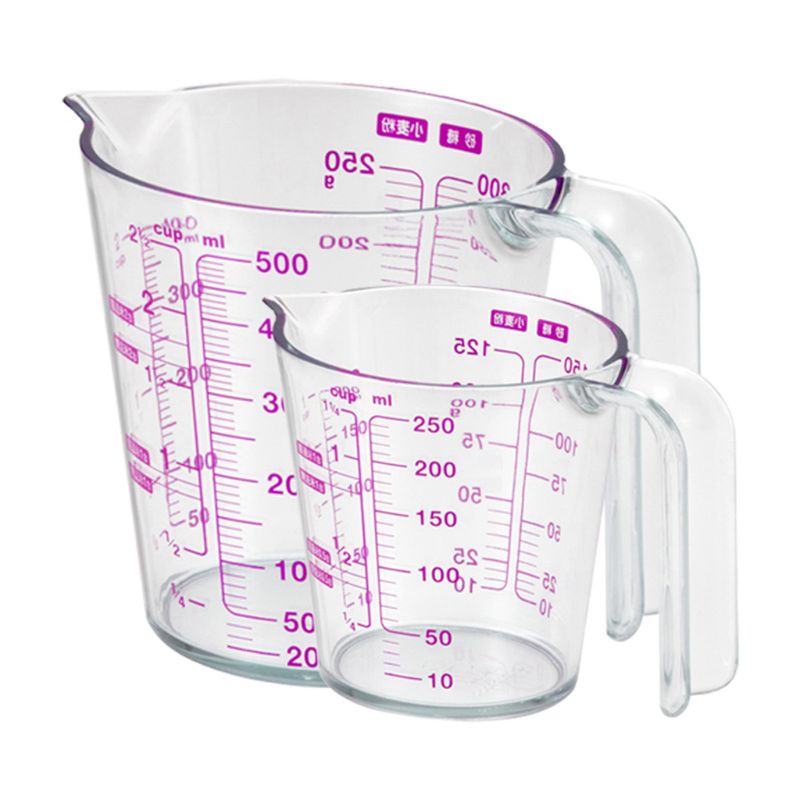 250/500ml Graduated Clear Plastic Measuring Cup fo... – Grandado