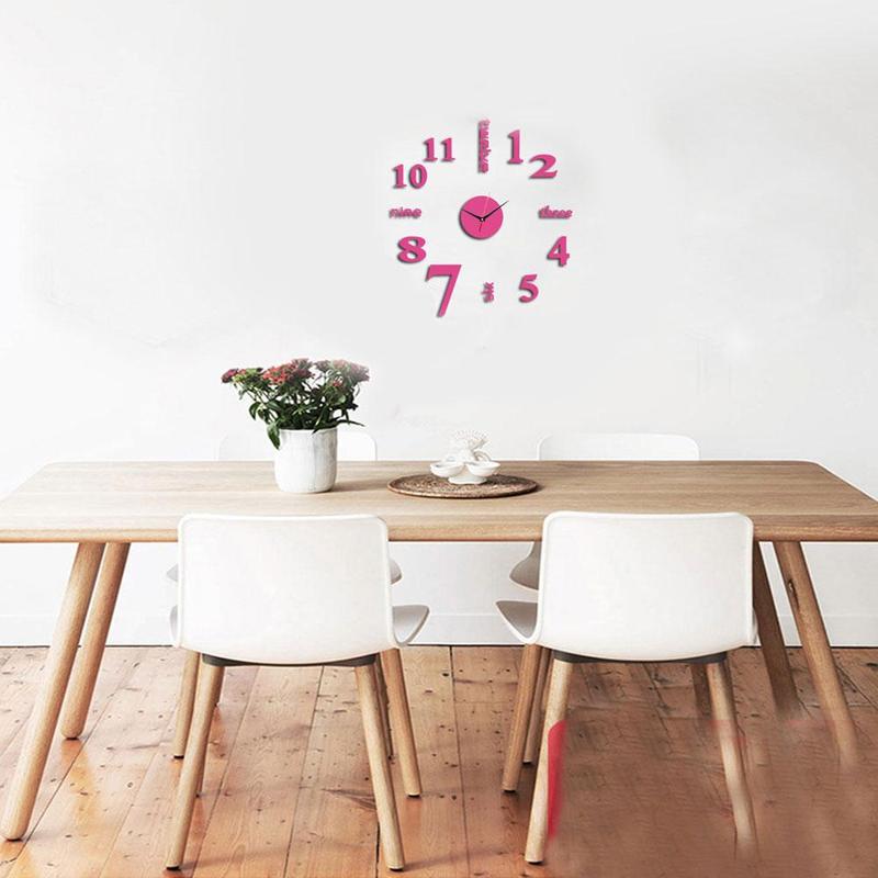 Diy Mirror Wall Clock Sticker Acrylic 3d Roman Num Grandado