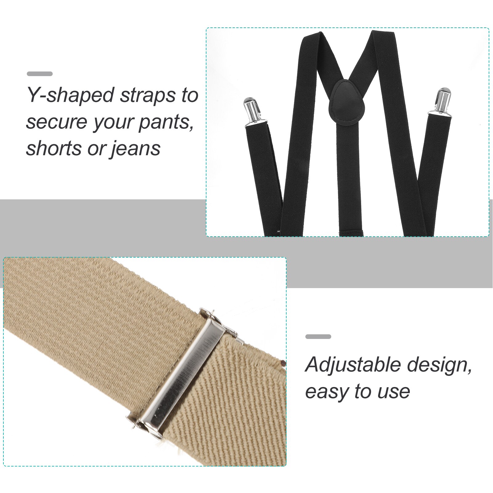 2pcs Y-back Suspenders Adjustable Elastic Suspende... – Vicedeal