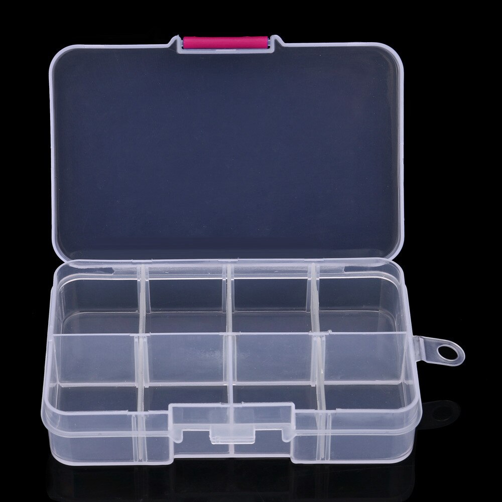 8 Grids Adjustable Storage Box Transparent Plastic... – Grandado