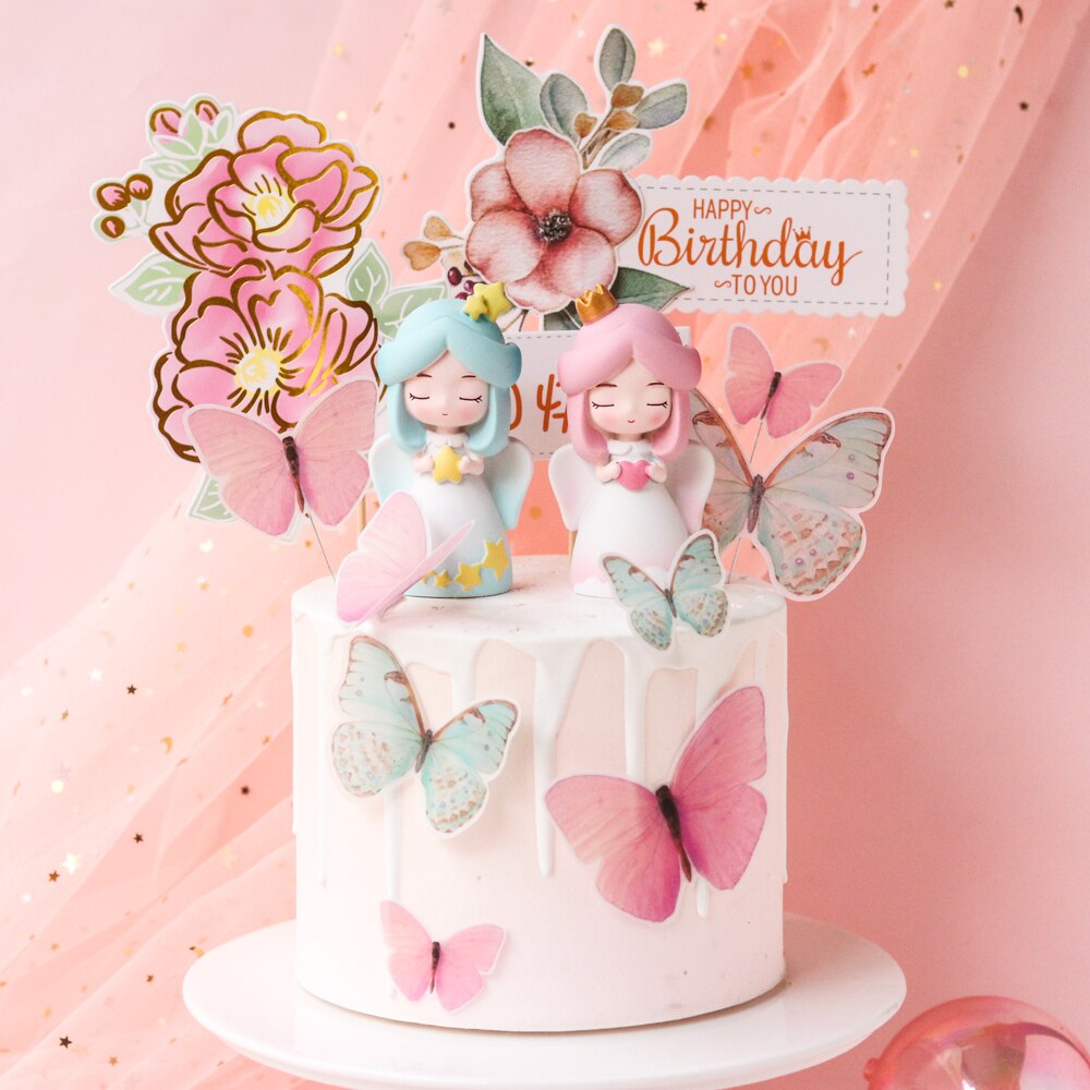 Butterfly Angel Cake Toppers Happy Birthday Cupcak... – Vicedeal