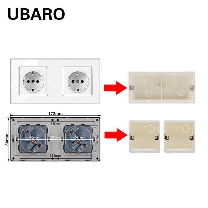 172*80*50mm Socket Concealed Bottom Case PC Plasti... – Grandado