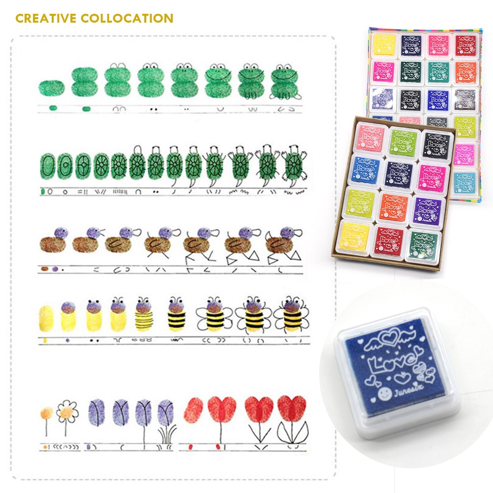 24 Colors Inkpad Clear Stamps DIY Craft Ink Pad Ru... – Vicedeal
