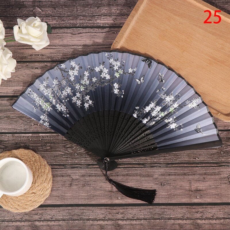 1PC Retro Chinese Japanese Silk Bamboo Folding Fan... – Grandado