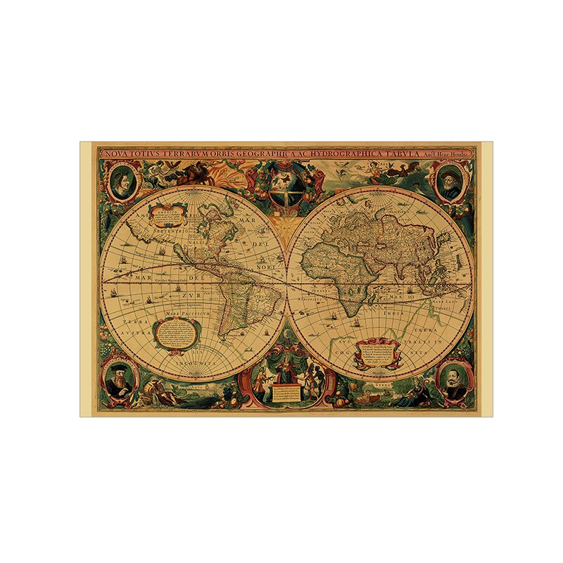72*48cm Retro World Map Vintage Kraft Paper Poster... – Grandado