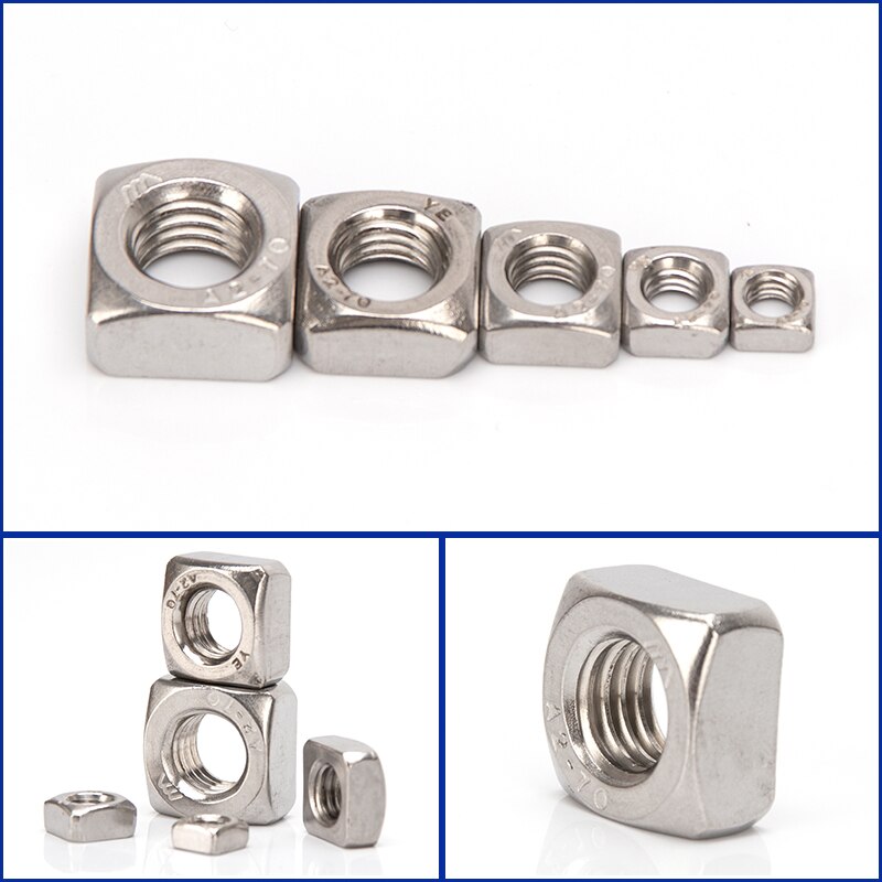 M3 M4 M5 M6 M8 M10 M12 Square Nut 304 Stainless St... – Grandado