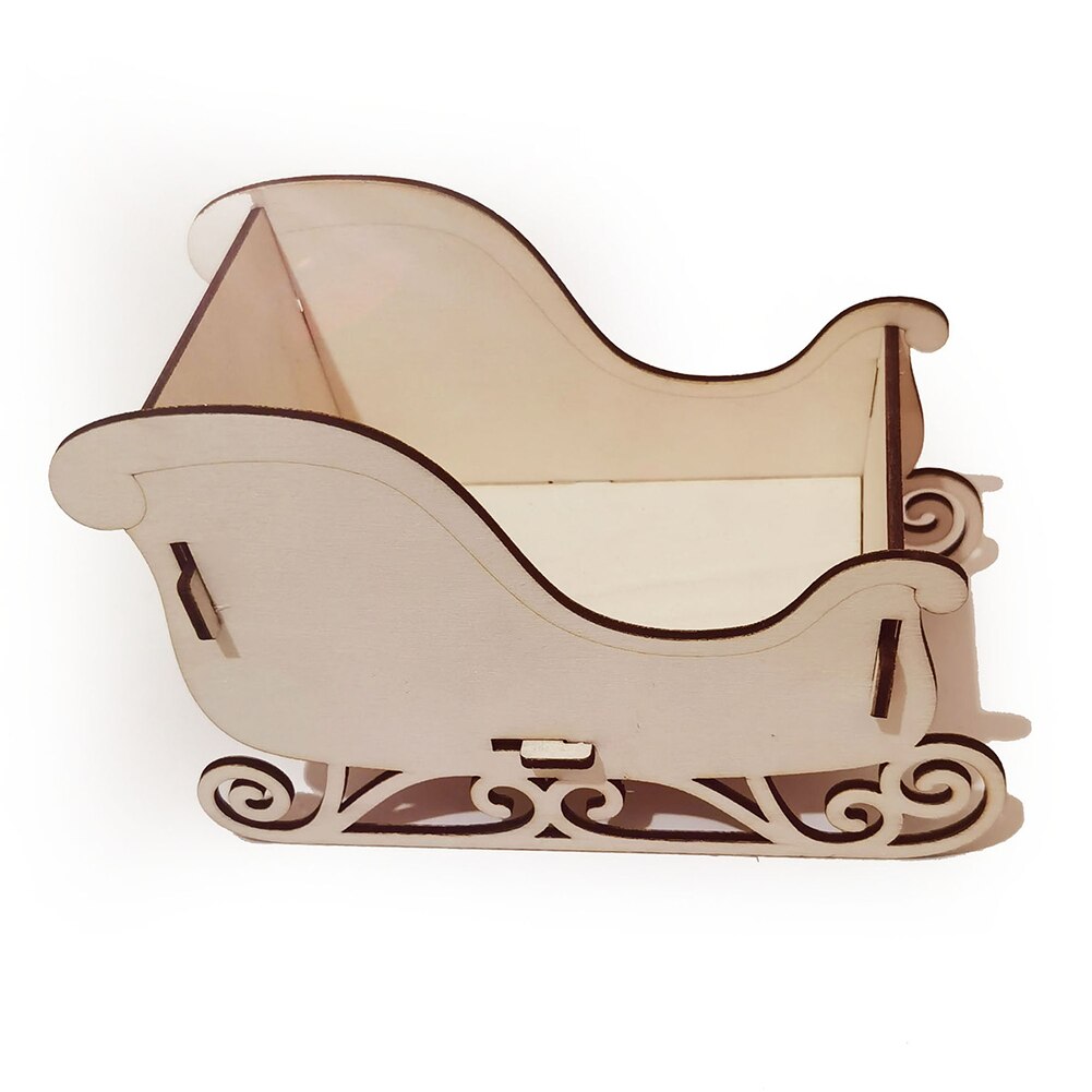 DIY handmade Painted Wood Assembly Xmas sleigh Orn... – Grandado