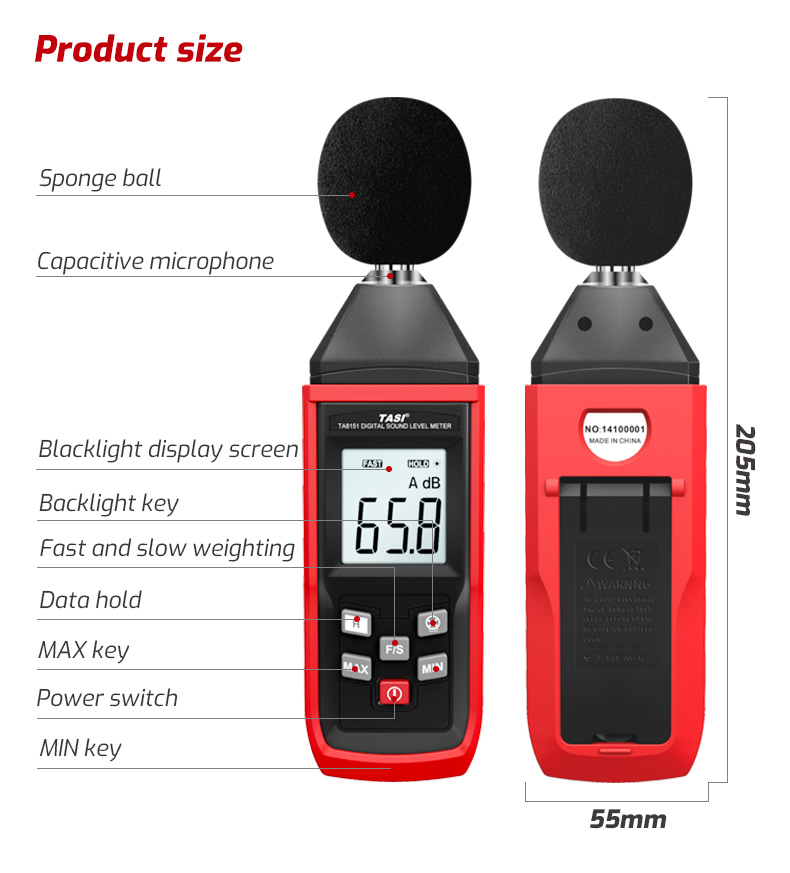 TA8151 Digital Sound Level Meter Indicator Noise T... – Grandado