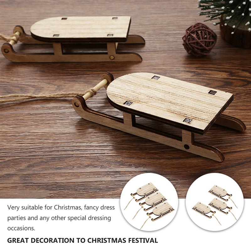 3pcs Christmas Tree Hanging Ornaments Mini Sleighs... – Grandado