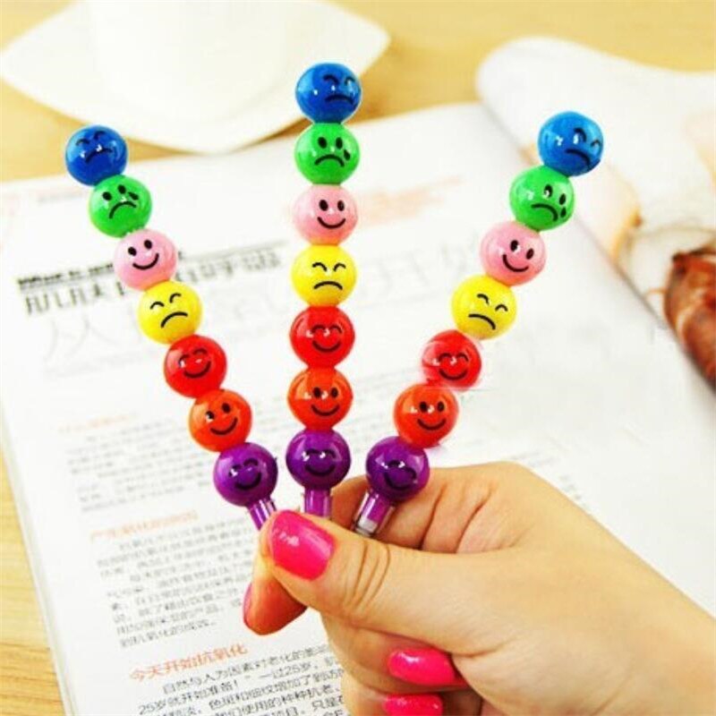 7 Colors Crayons Sugar-Coated Haws Cartoon Smiley ... – Grandado