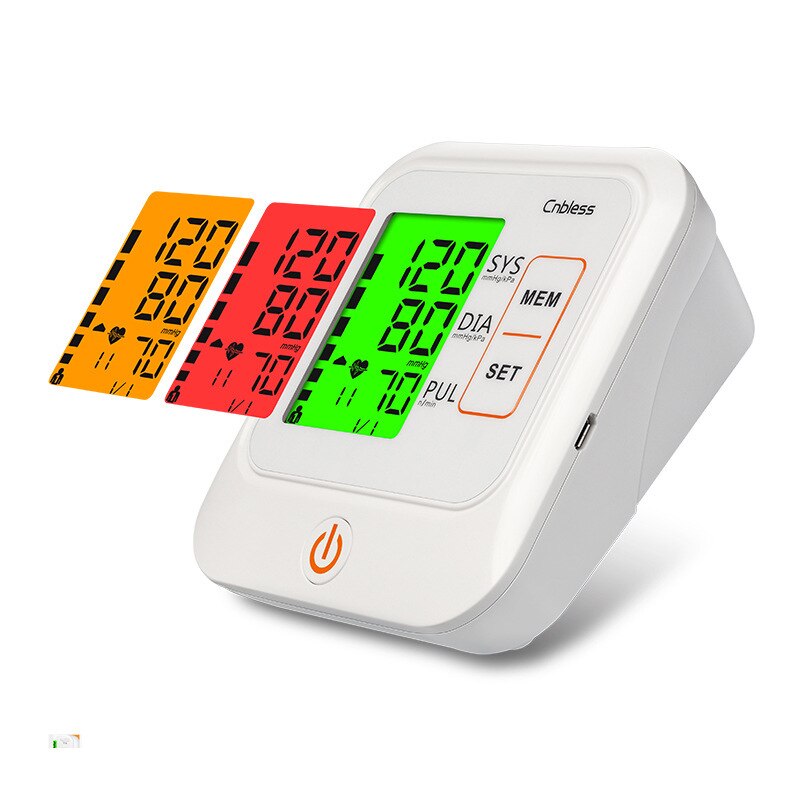 Tri-color backlight Bp Monitors Sphygmomanometer B... – Grandado