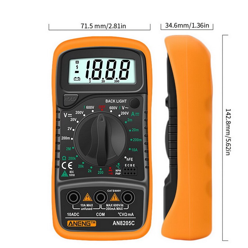 AN8205C Digital Multimeter AC/DC Ammeter Volt Ohm ... – Vicedeal